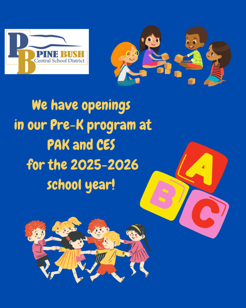 Openings at CES, PAK pre-K program - Pine Bush Central School District